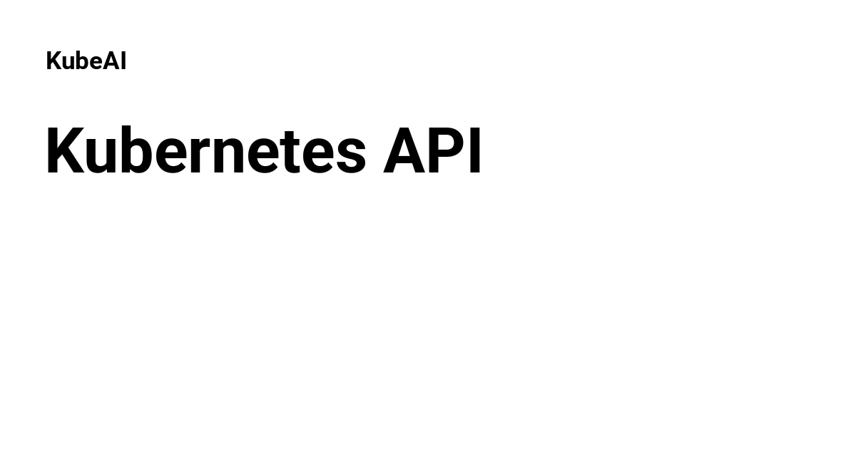 Kubernetes Api Kubeai